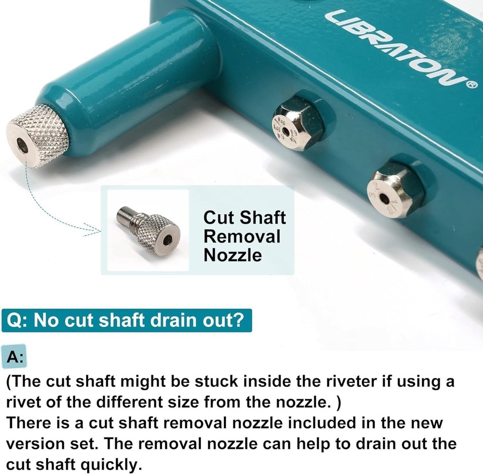 Heavy-Duty Manual Riveting Tool Set - One-Handed with 200 Rivets & 4 ...