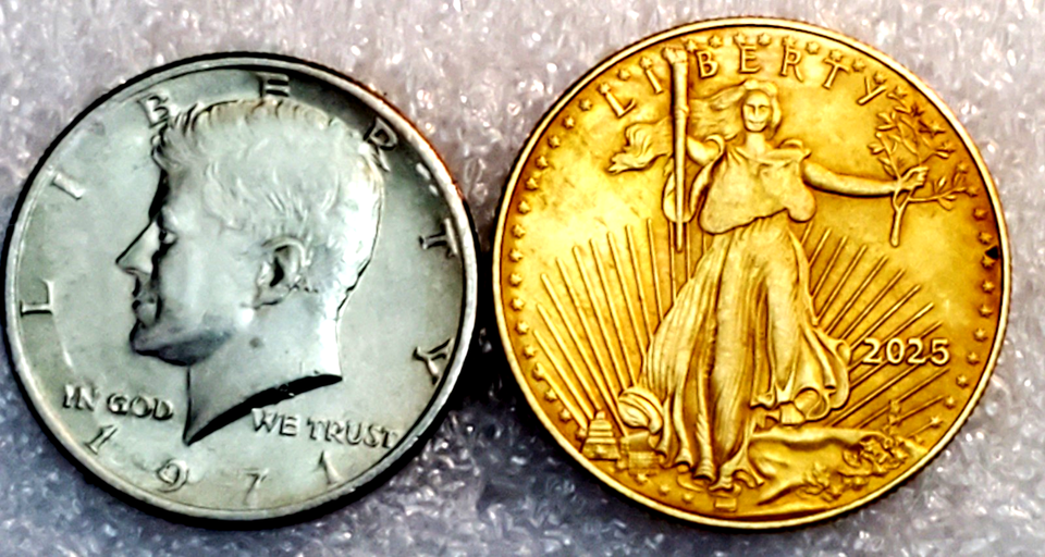 Lady Liberty-Eagle 2025-22k Gold Plated Numismatic Fantasy $50 Coin | eBay
