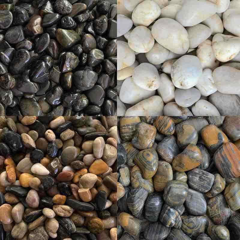 Polished Stone Landscape Polished Natural Black Stone Black Pebbles
