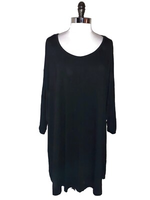 NEW ZIM & ZOE Plus Size 30W 32W Tunic Top Black 3/4 Sleeve Stretch | eBay