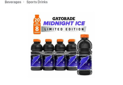 Gatorade MIDNIGHT ICE Sports Drink LIMITED EDITION 20 Fl Oz (8 Pack) | eBay