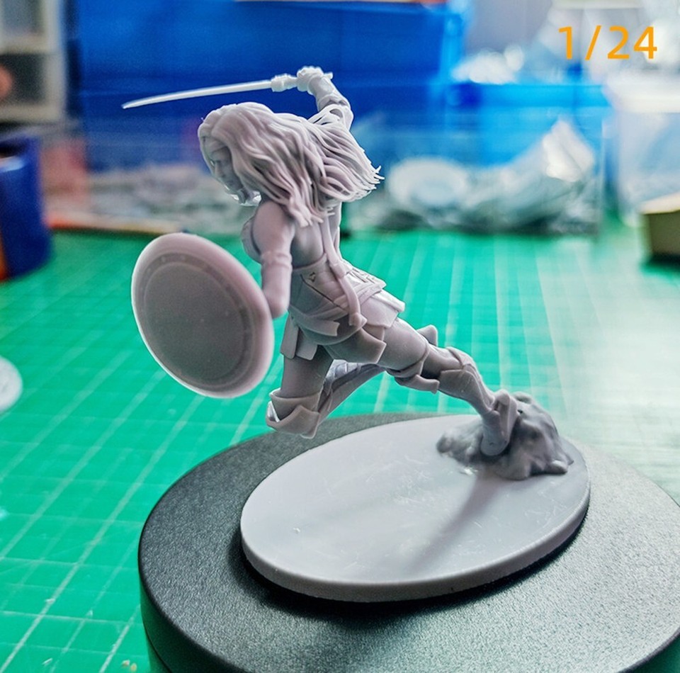 1/24 resin figure model kit H/75mm Fantastic Girl Unpainted 3D printing ...