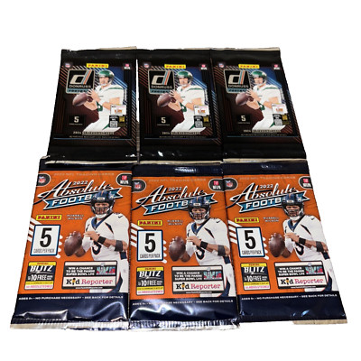 (3)2024 Donruss Football &(3) Panini Absolute Football-5 Card Packs ...