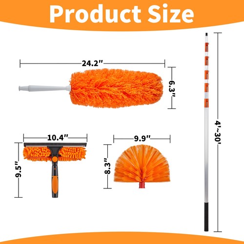 High Reach Duster Kit with 4-12 ft Extension Telescopic Pole | eBay
