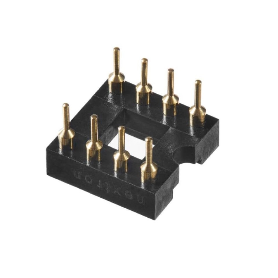 20pcs s 2 Row 8 Flat Pins Full Gold Plated Round Hole Solder Type ...