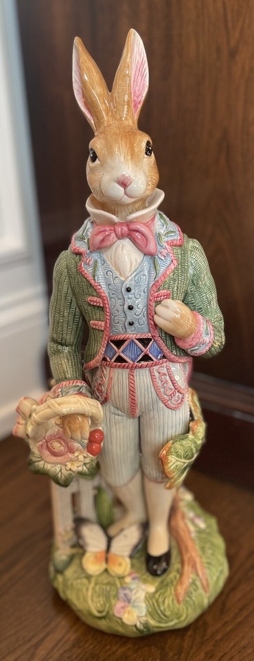 Pair Of Vintage Fitz and Floyd Classic Old World Rabbits Bunny Large ...