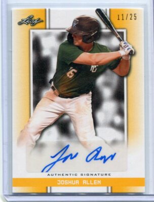 2019 Leaf Perfect Game Autographs Yellow Joshua Allen Auto 11/25 | eBay
