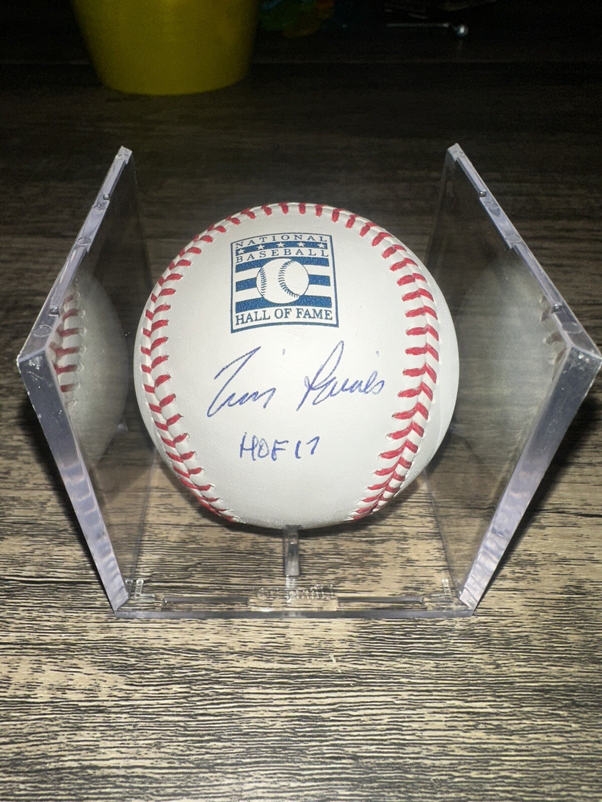 Tim Raines Autographed HOF Logo Baseball - UTL Logo Hall of Fame ...