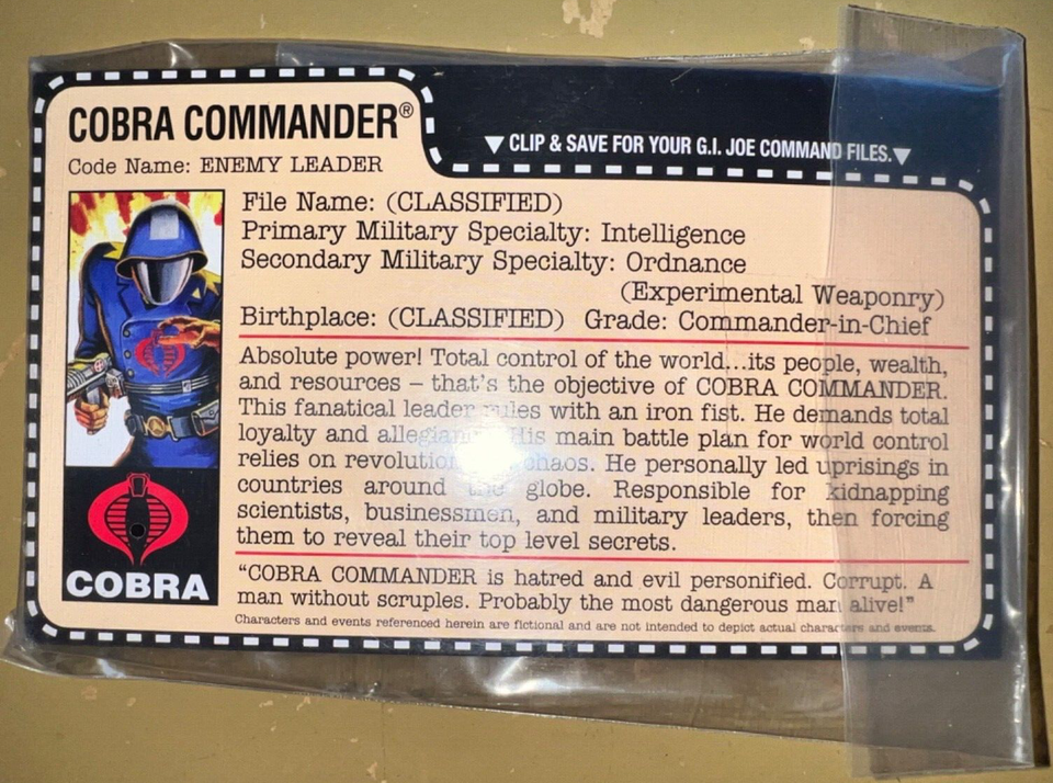 GI Joe SDCC Exclusive Cobra Commander only from Missile Command Center ...