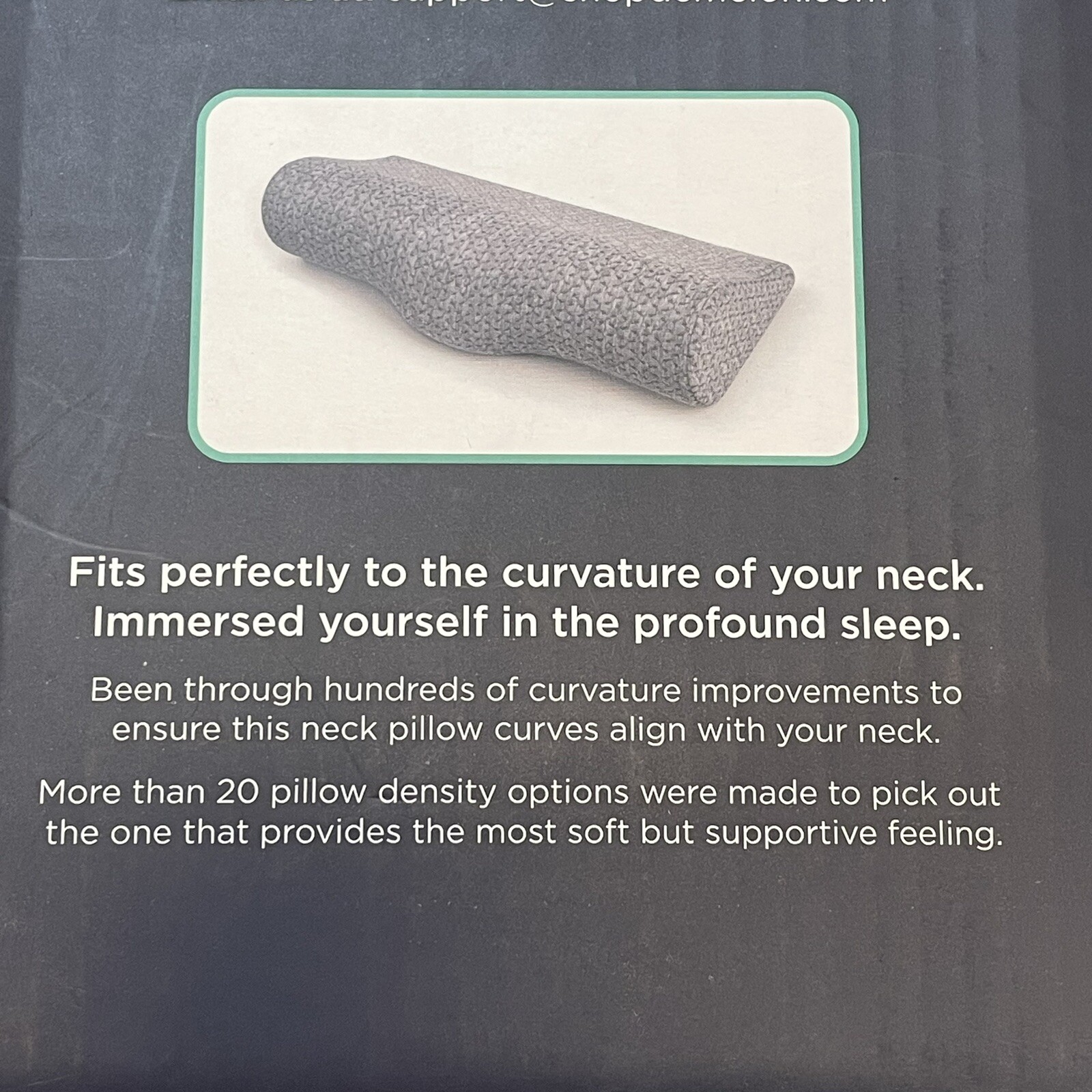 NEW In Sealed Box Demelon Memory Foam Neck Pillow. Gray. Size: 20 x 9 x ...