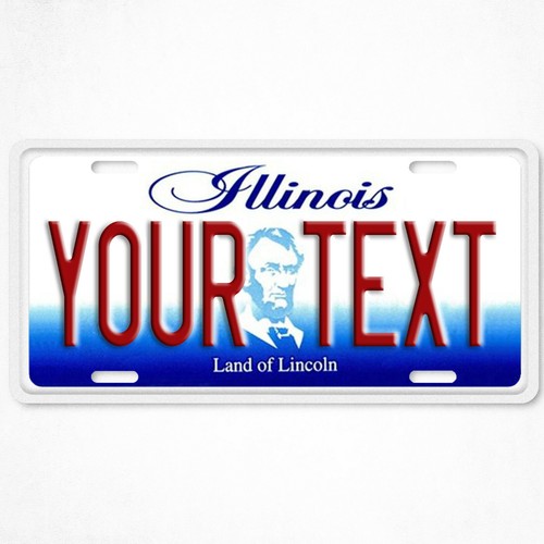 Chicago Illinois Custom ANY TEXT YOUR NAME Personal Aluminum License ...