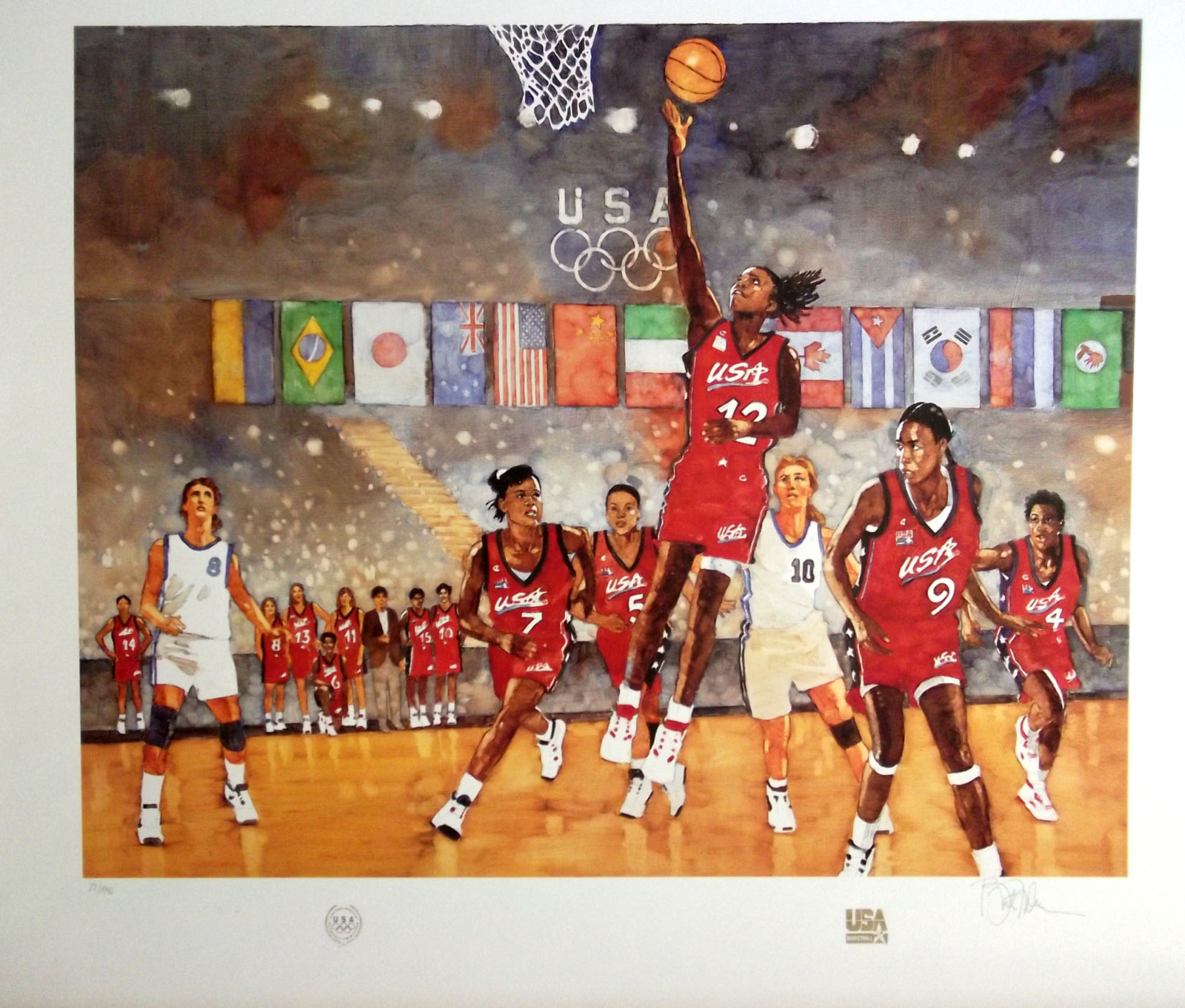 Women's Dream Team 1996 Olympics Bart Forbes Signed Ltd. Ed. Lithograph ...