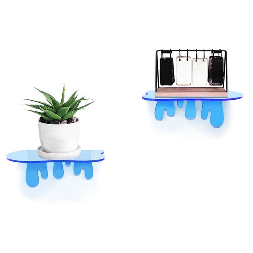Irregular Floating Shelf Home Decor Vibrant Acrylic Wall Organizer with ...