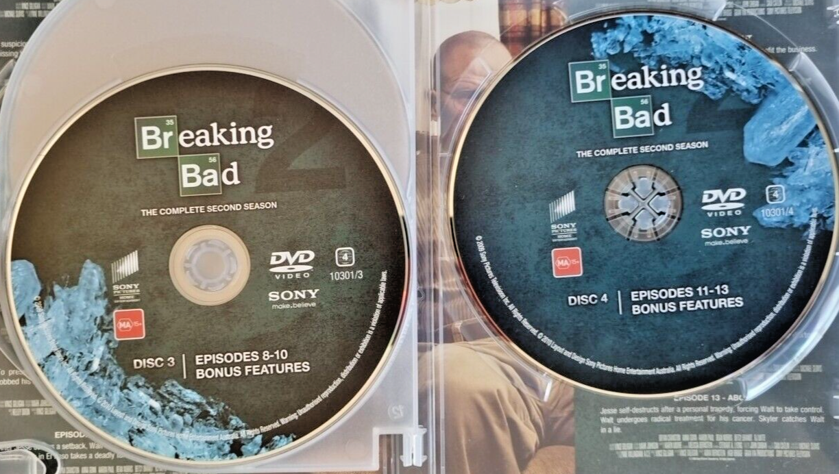BREAKING BAD Season 2 (DVD, 2009) Bryan Cranston, Bob Odenkirk, Region ...