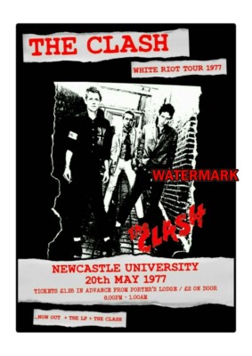 Punk Rock Gig Poster Print - A3 - Newcastle Uni 1977 - Punk Rock - Punk ...
