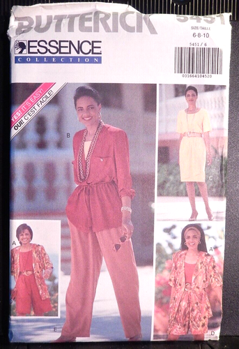Butterick 5451 jacket, top, skirt, shorts and pants pattern size 6-8-10 ...