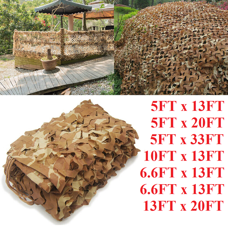 13-26Ft Military Woodland Camouflage Netting Cutable Camo Net Camping ...