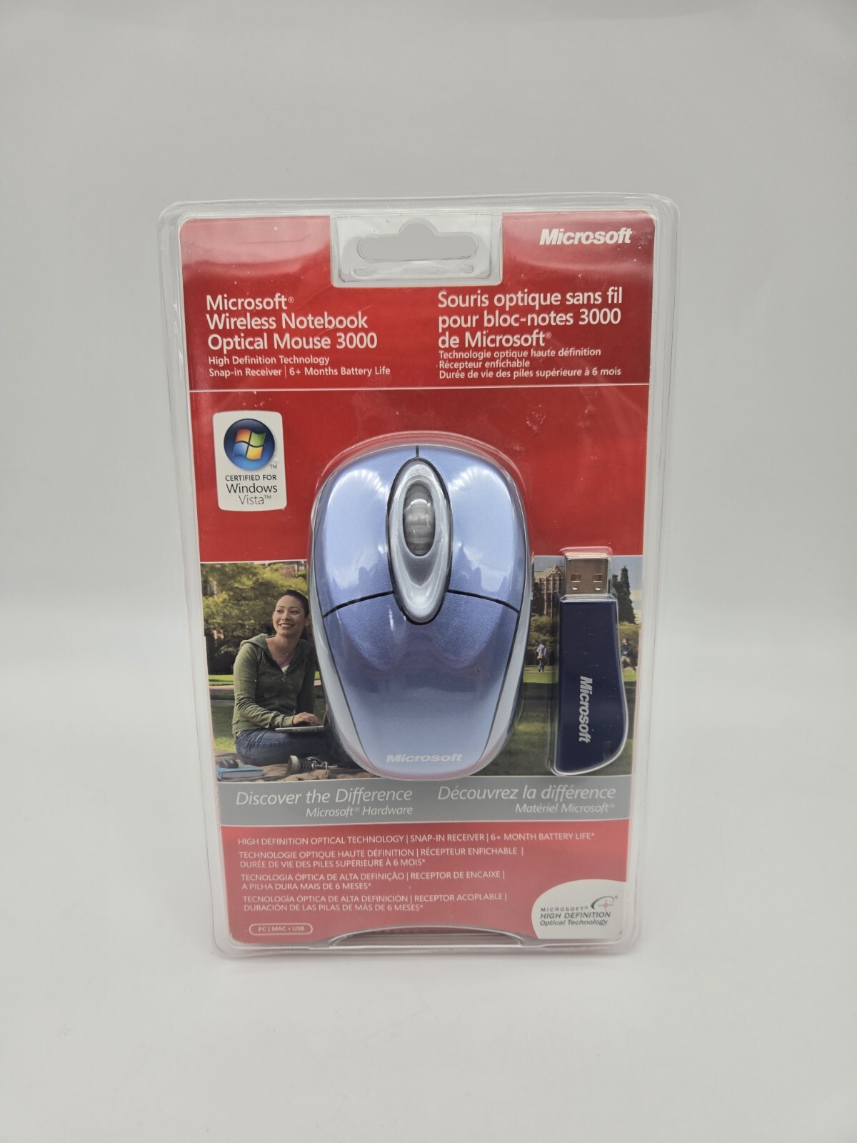 Microsoft Wireless Notebook Optical Mouse 3000 Model 1056 1051 PC ...