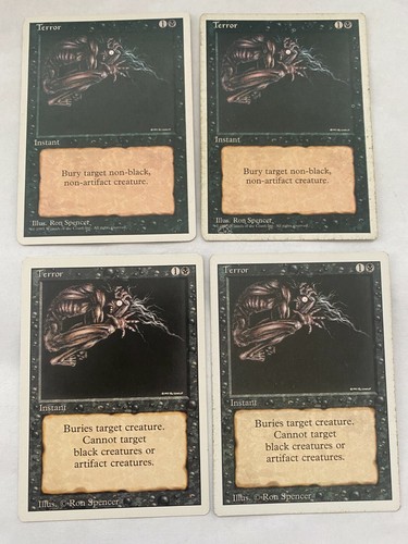 Magic the Gathering MTG - 4x Terror = 2x Fourth Edition MP/HP + 2x ...