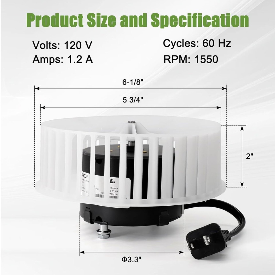 Bathroom Exhaust Fan Motor for Broan NuTone 8663RP B Unit, 8664RP,671R ...