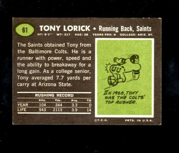 26307* 1969 Topps # 61 Tony Lorick | eBay