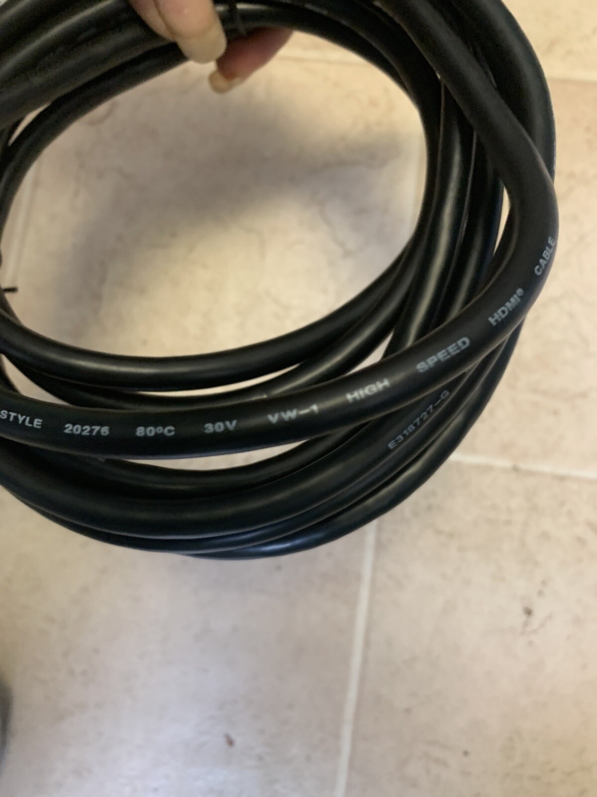 Premium High Speed HDMI Cable, E318727-1 AWM Style 20276, 80°C, 30V. 10 ...