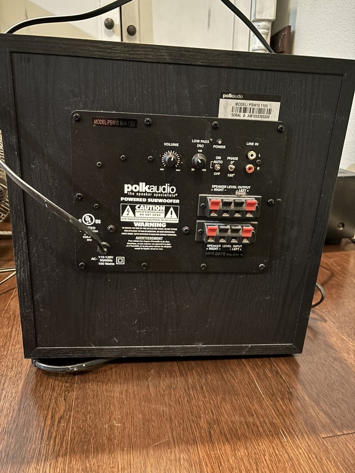 Polk Audio PSW10 100 Watts Powered Subwoofer | eBay