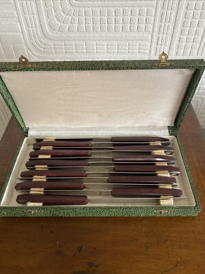 OLD ANTIQUE BOXED ART DECO SET OF 12 AB - INOXYDABLE TABLE DINNER ...