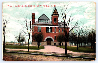 New Philadelphia Ohio West School Building ca 1910s Postcard | eBay