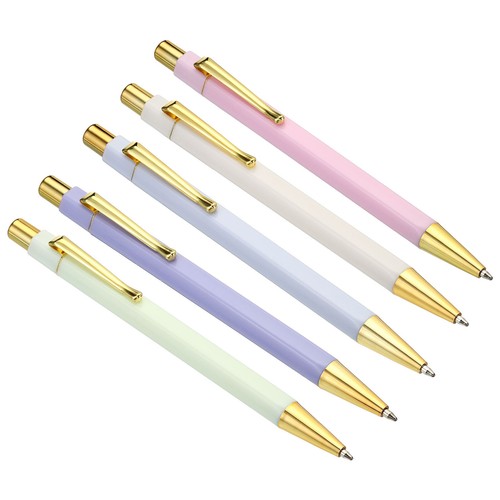 5Pcs 137mm Ball Pens, Purple/Blue Grey/Light Green/Beige/Light Pink | eBay