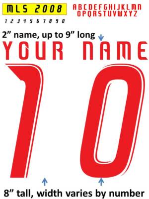 MLS 2008 IRON ON heat press transfer numbers for soccer jersey | eBay