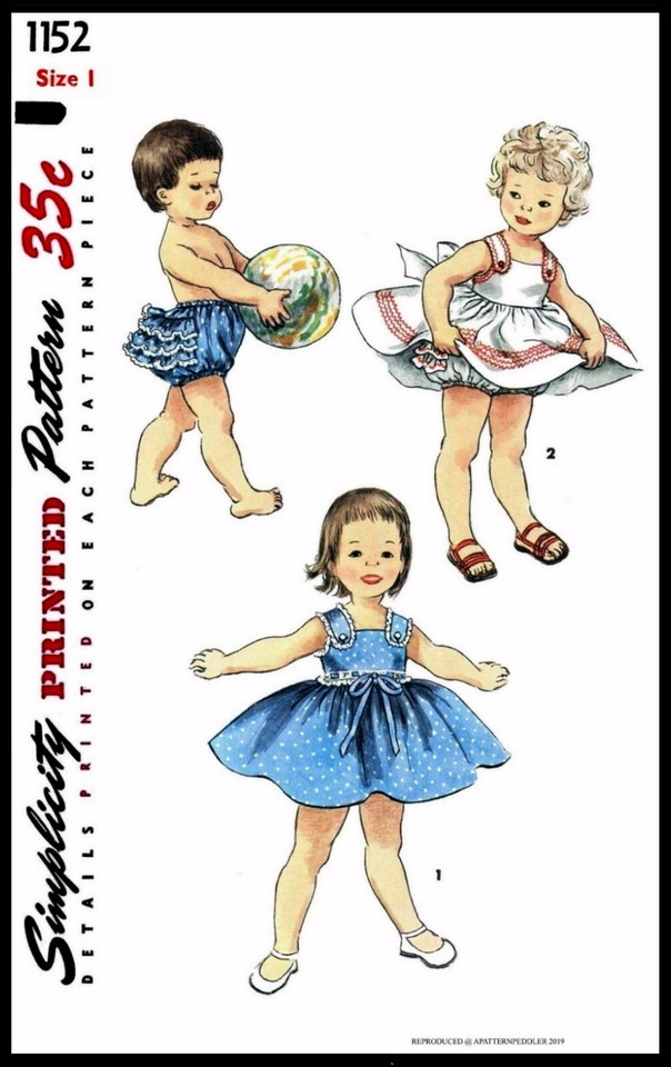 Simplicity 1152 Pattern SunDress Frock & Ruffled Panties | eBay