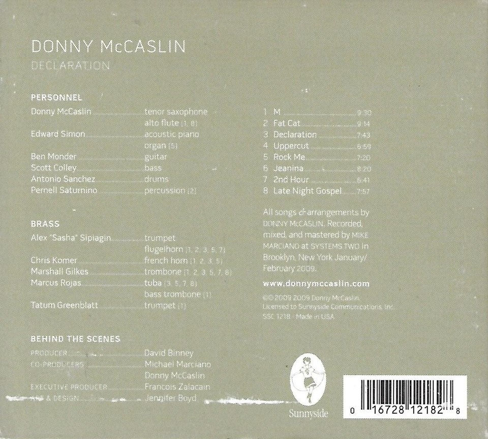 Declaration by Donny McCaslin (CD, 2009) 16728121828| eBay