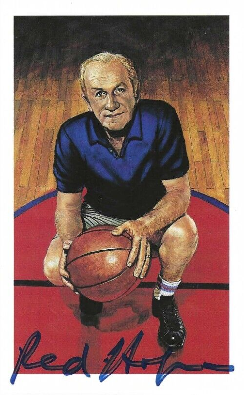 Autographed Signed RED HOLZMAN New York Knicks Picture Postcard HOF w ...