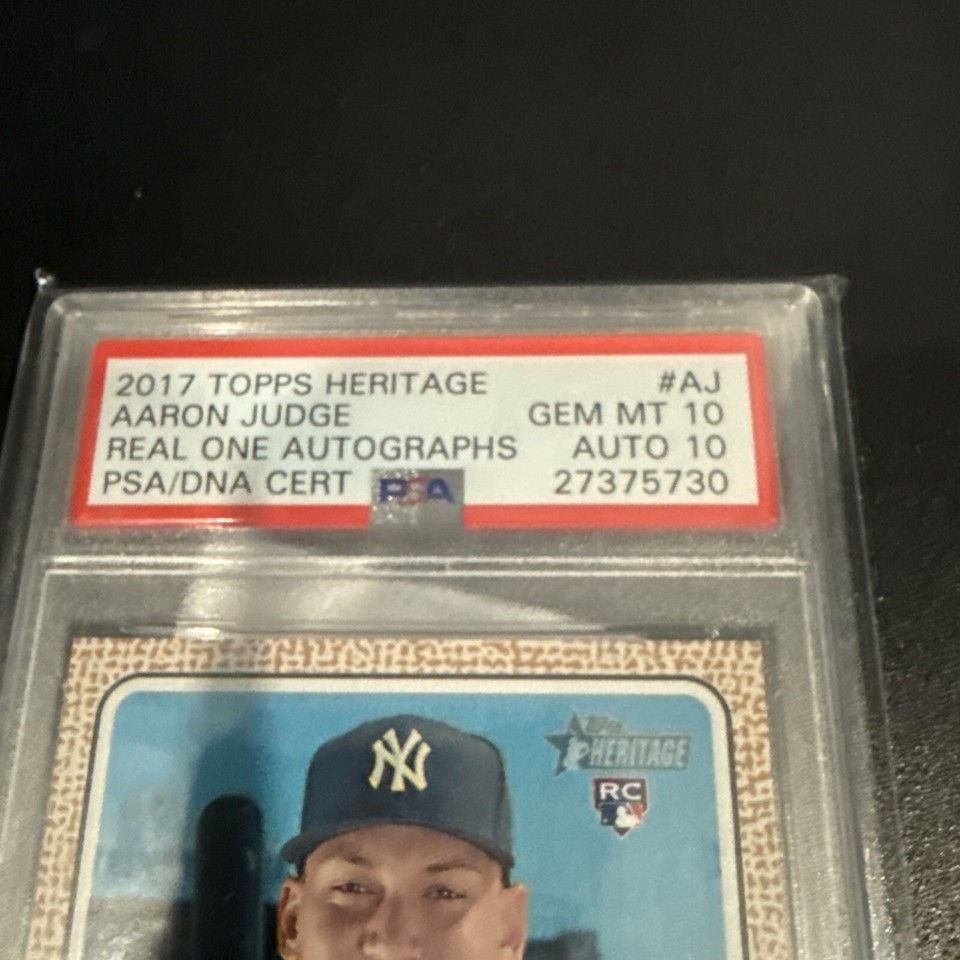 2017 TOPPS HERITAGE REAL ONE AUTOGRAPHS #AJ AARON JUDGE RC PSA 10 DNA ...