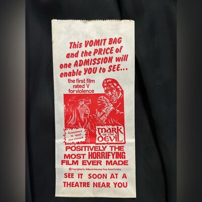 1970 Mark of the Devil Promotional Vomit Bag – Set of 4 | eBay