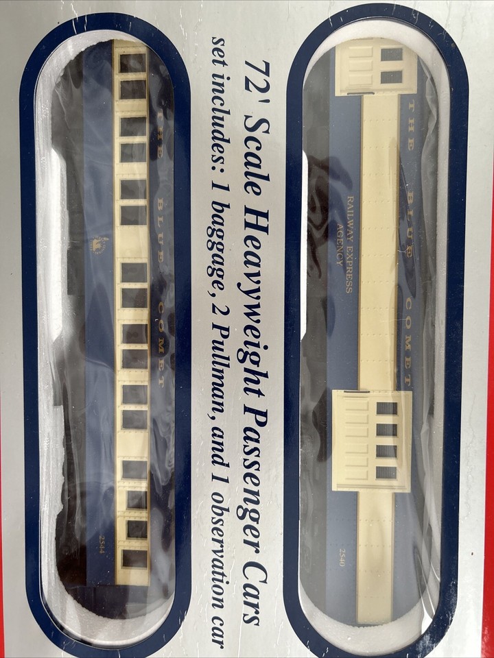 WILLIAMS/BACHMANN ~ O ~ JERSEY CENTRAL~ "BLUE COMET" ~72'PASSENGER CARS ...