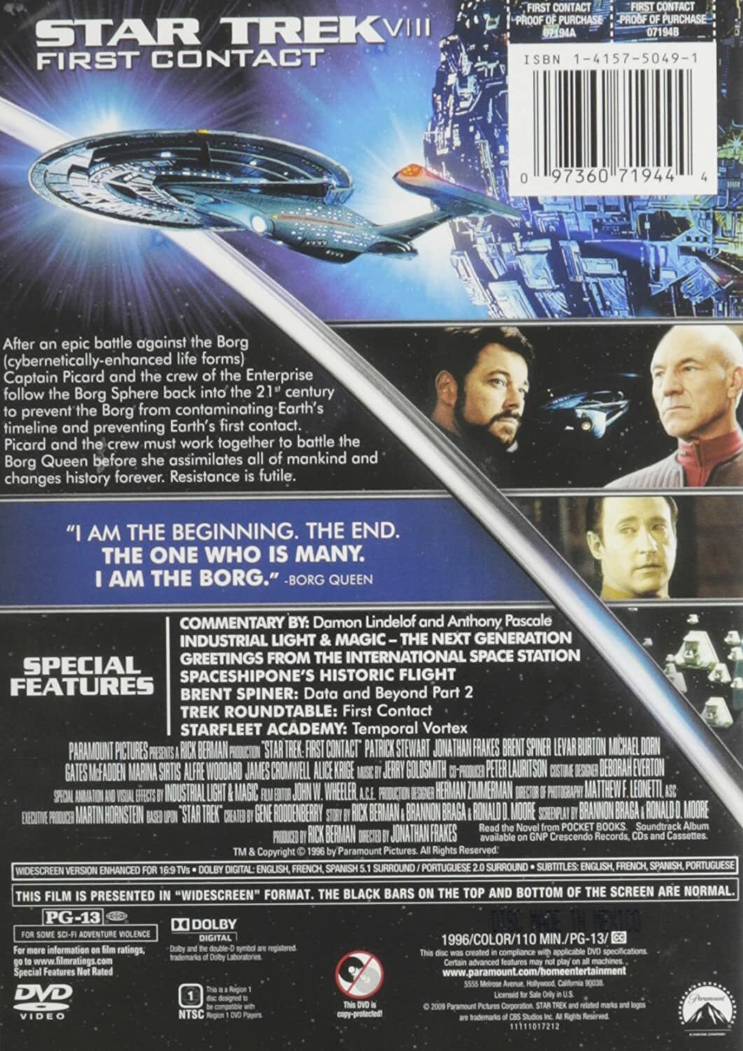 Star Trek VIII: First Contact (DVD, 1996) for sale online | eBay