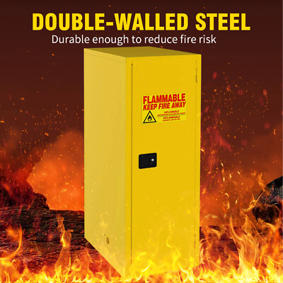 16 Gallon Fireproof Safety Storage Cabinet Durable Flammable Welded Bin ...
