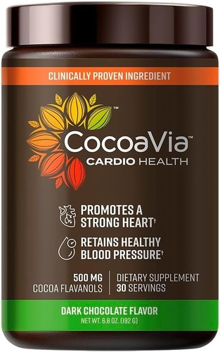 CocoaVia Cardio Health Cocoa Powder, Dark Chocolate Cacao, 30 Servings ...