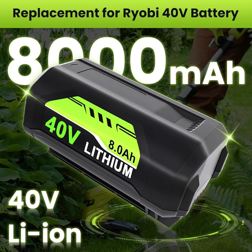 1~4PACK 40V Battery For Ryobi 40Volt 8.0Ah Lithium OP4050 OP40602 ...