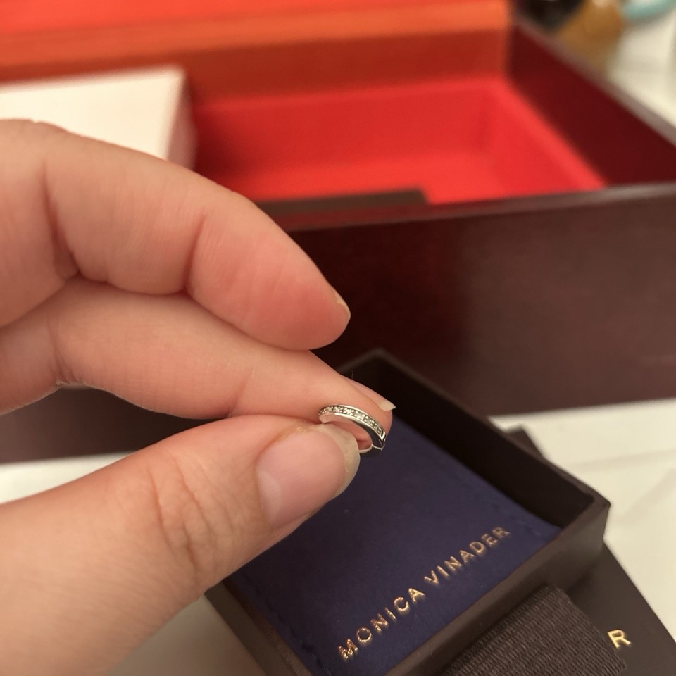 Monica Vinader Dimond Mini Hoop Earrings | eBay UK