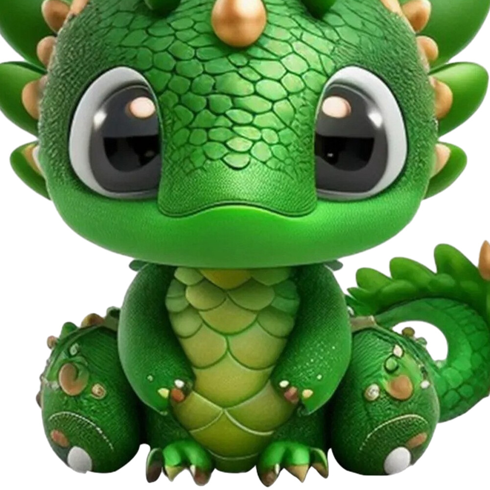 Xmas Hanging Pendant Cute Green Dragon 2D Flat Christmas Tree Hangings ...