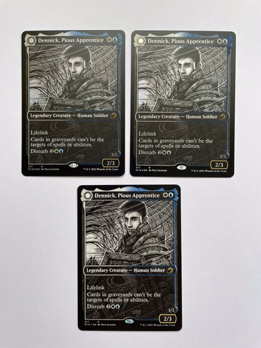 Dennick, Pious Apprentice x 3 ~ Showcase ~ 2 FOIL ~ Innistrad Midnight ...