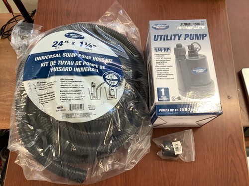 NEW Superior 91250 1/4 HP Submersible Thermoplastic Utility Pump Kit ...