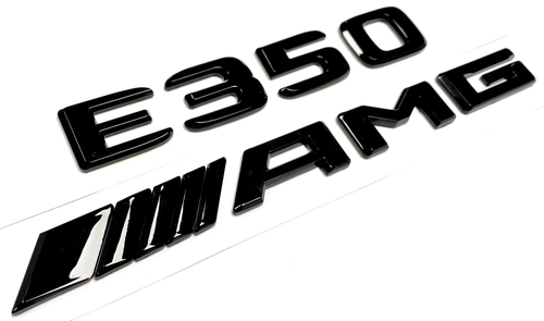 #2 BLACK E350 + AMG REPLACEMENT FOR MERCEDES E350 REAR TRUNK EMBLEM ...