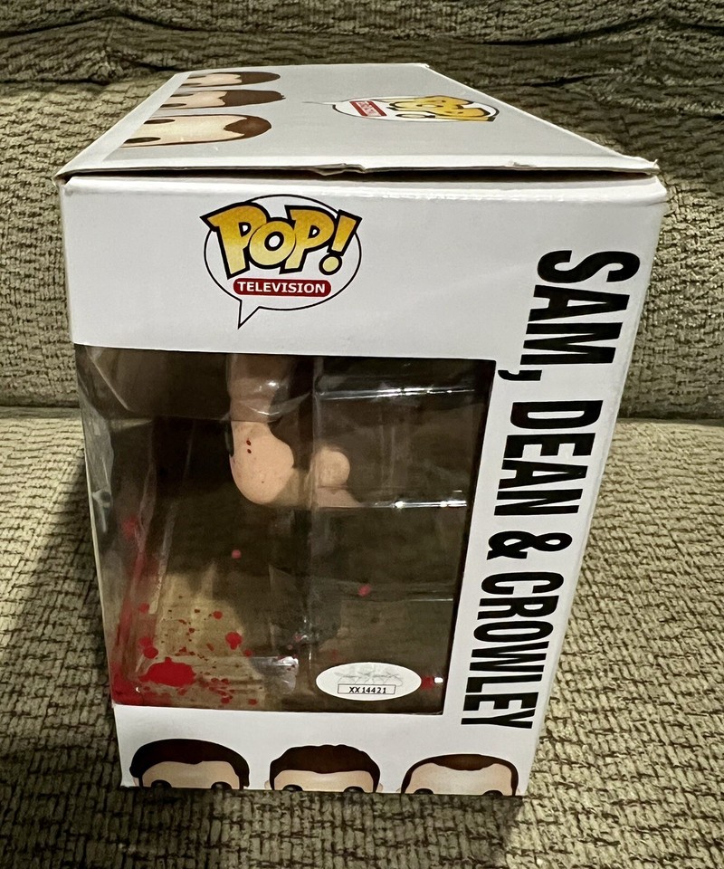 Funko Pop Sam Dean Crowley NYCC Bloody Metallic Signed JSA Only 175 ...