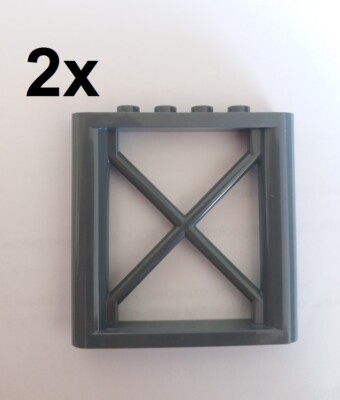LEGO PARTS 2X DARK BLUISH GREY GIRDERS 1X6X5 STUDS/LATTICE WALL SUPPORT ...