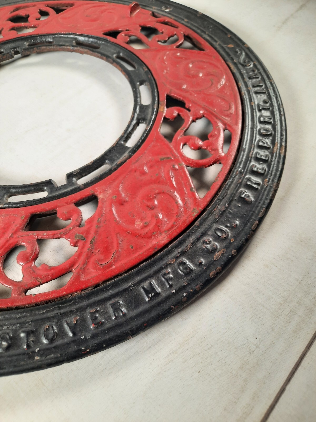 Antique IDEAL STOVER MFG Round 15 3/4" Cast Iron Heat Grate Register ...