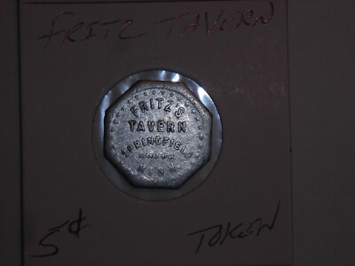 Vintage FRITZ'S TAVERN Token 5 Cents Coin Rare! | eBay